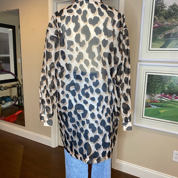 Monki | Dresses | Monki Dress Cheetah Animal Print Sheer Shirt Dress ...